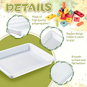 10 Pack Plastic Art Trays,Activity Crafts Tray,Organizer Tray,Serving Tray for Home,School,Kids,DIY Projects,Painting,Beads (White)