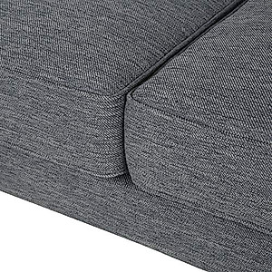 Christopher Knight Home Constance Contemporary 3 Seater Fabric Sofa, Charcoal + Dark Brown