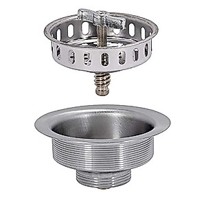 EZ-Flo Kitchen Sink Strainer with Die-Cast Slip Joint Nut, Spin and Seal, 3-1/2 Inch to 4 Inch Opening, Stainless Steel, 30009