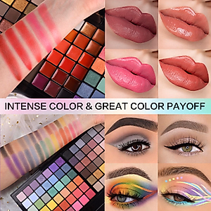 CHARMCODE All in One Makeup Kit, Makeup Kit for Women Full Kit, Make Up Valentine's Gift Set for Teen Girls- Eyeshadow Palette,Lip Gloss,Concealer,Highlighter,Blush,Eyeliner,Brow Powder & Contour