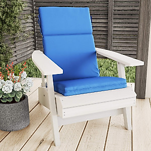 Lavish Home Blue High-Back Patio Cushion– for Outdoor Furniture, Adirondack, Rocking or Dining Chairs LHC, 2 Piece Set