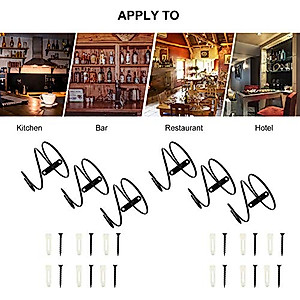 DOITOOL Spiral Wine Wall Holder 6Pack Wall Mounted Wine Racks Metal Wine Bottle Display Holders Red Wine Bottle Rack with Screws for Wine Storage Bar Home Kitchen Decor