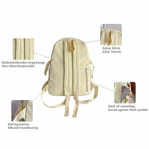HANXIUCAO Kawaii Backpack For Girls Teens Fashion Daypack Laptop School Bag With Cute Pendant (white) One_Size