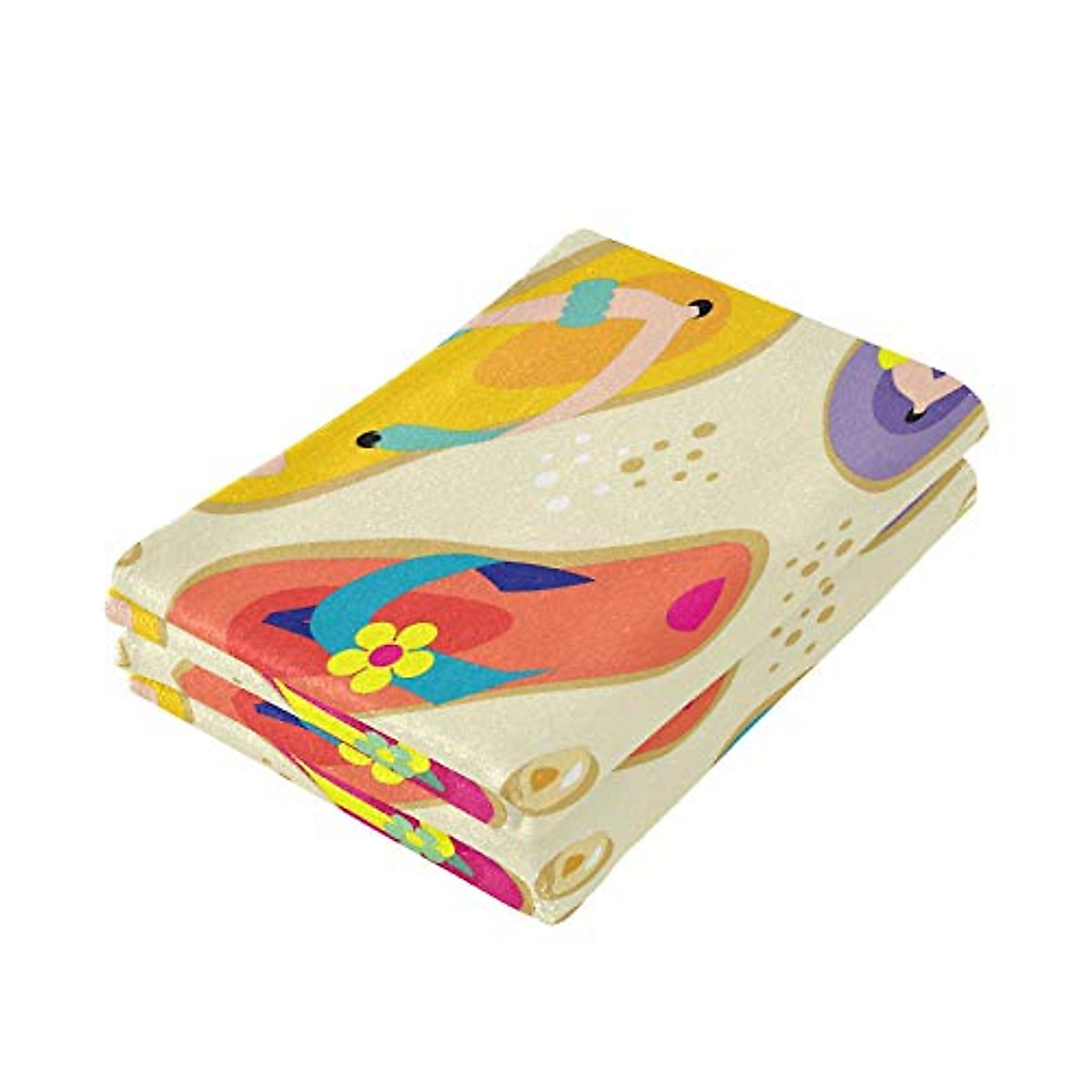 Hand Towel 2pack Summer Flip Flop Beach 28x14.5 inch Ultra Soft Highly Absorbent Bath Towel Kitchen Dish Gift Guest Towel Home Bathroom Decor