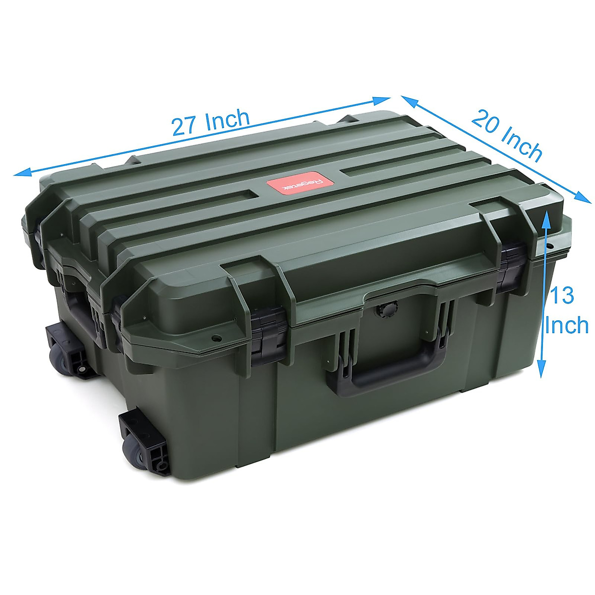 Regetek 27 Inch Waterproof Hard Case with Wheels,Customizable Foam,Rolling Hard Case for cameras,lenses, Camcorder,Drone,Instrument,equipment, tool, IP67,Shockproof,Gear Roller Case 27"x 20"x 13"