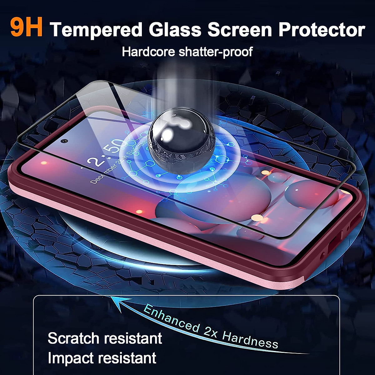 Oneagle for Samsung Galaxy A54 5G Case,[4 in 1] Galaxy A54 5G Case with [2Pcs Tempered Glass Screen Protectors][360°Rotatable Kickstand] 10FT Military Shockproof Rugged Samsung A54 5G Phone Case 6.4"