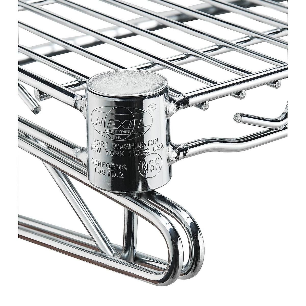 Nexel Commercial Wall Mount Coat Rack with Bar, 48"W x 24"D x 6"H, Durable Chrome Plated Steel Wire, 24 Hangers, 200lb Capacity, Chrome (GW36C)