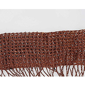 Topixdeals Door Fringe Curtain,Door Curtains,Rare Flat Silver Ribbon Door String Curtain Thread Fringe Window Panel Room Divider Cute Strip Tassel Party Events (1 Pack, Dark-Brown)