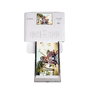 Canon SELPHY CP1300 Wireless Compact Photo Printer + RP-108 High-Capacity Color Ink/Paper Set Bundle, White