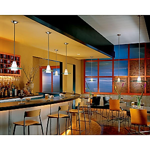 Modern Pendant 1-Light Clear and Etched Glass Mini-Pendant Light Brushed Nickel