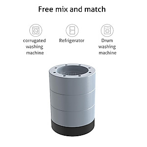 Mswinnie Round Bed Furniture Risers 1 Inch Adjustable Stackable Furniture Lifts Risers，Heightening 1" or 2" for Bed Frame, Desk, Table, Sofa, Couch, Chair, Supports Up to 1,300 lbs, Gray Pack of 4