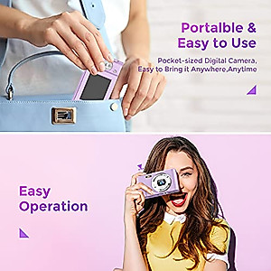 TOBERTO Digital Camera, 1080P HD Vlogging LCD Mini Camera with 16X Zoom 36MP Digital Point and Shoot Camera Video Camera, for Kids Students Beginners Beauty Face