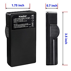 Kastar Slim LCD USB Charger Replacement for Sony NP-F570 NP-F550 NP-F330 and CCD-RV100 RV200 SC5 SC9 SC55 TR1 TR215 TR516 TR716 TR818 TR910 TR917 TR940 & LED Video Light or Moniter Backup Battery