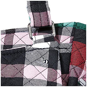 Vera Bradley Women's Cotton Glenna Satchel Purse, Ribbons Plaid - Recycled Cotton, One Size