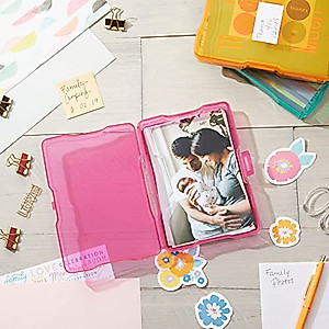 Rainbow Photo Storage Boxes for 4x6 Inch Pictures with 20 Blank Labels (10 Pack)