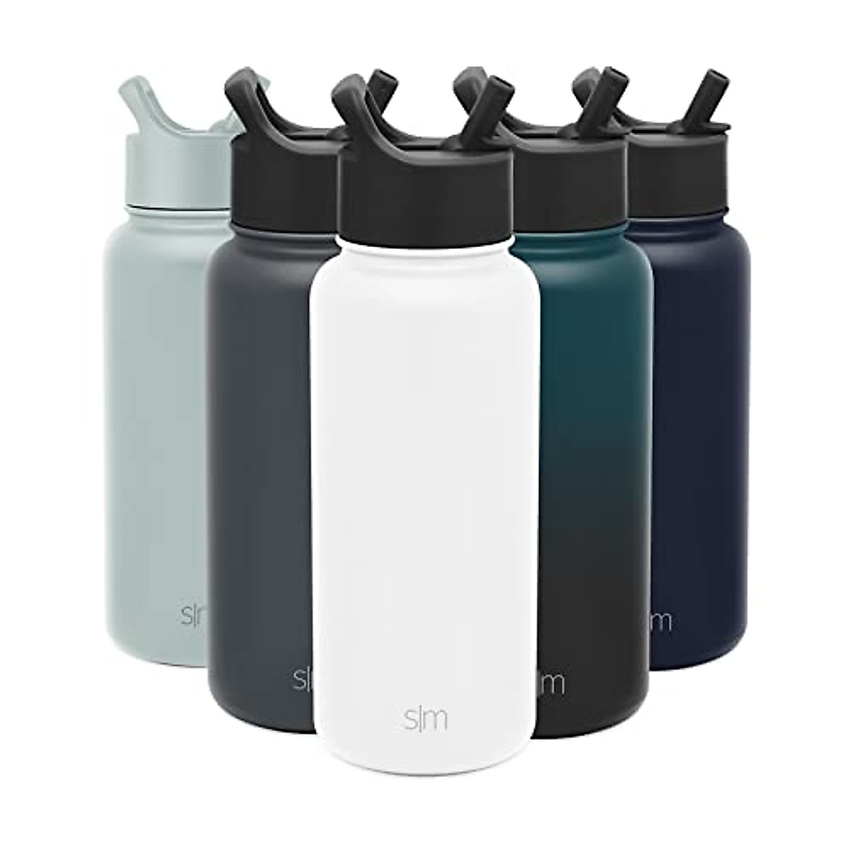 Simple Modern Water Bottle with Straw Lid Vacuum Insulated Stainless Steel Metal Thermos Bottles | Reusable Leak Proof BPA-Free Flask for Gym, Travel, Sports | Summit Collection | 32oz, Winter White