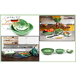 Alpha Living Home Handmade Countertop Fruit Basket, Resin Bowls for Kitchen, Restaurant, Dining Room, Decorative Table Centerpiece for Bread, Snack, Household Item Storage - Pack of 3