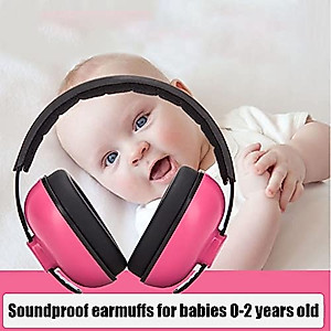 Rxsdeni Baby Noise Cancelling Headphones, Baby Ear Protection, Travel Baby Essentials, Kids Noise Reduction Hearing Protection Earmuffs for 0-3 Years Babies(Pink)