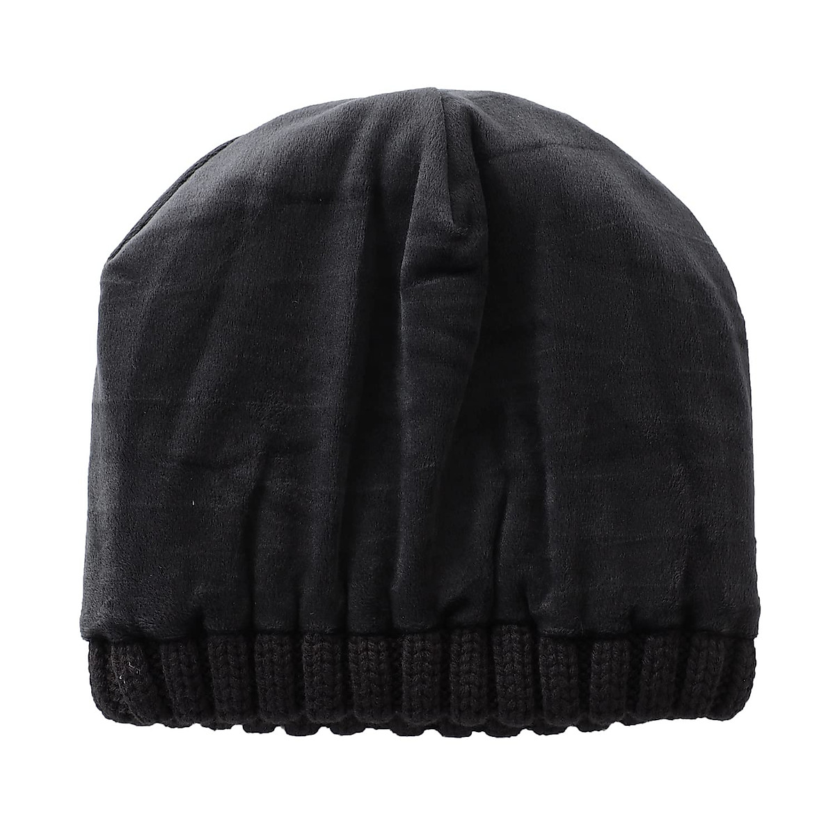 Home Prefer Men's Winter Hats Acrylic Knit Beanie Watch Cap Cold Weather Snow Ski Beanie Hat with Lining Black