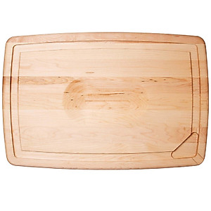 J.K. Adams 24-Inch-by-16-Inch Maple Wood Double-Sided Pour Spout Barbeque Carving Board