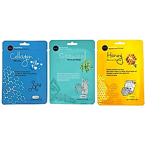 Celavi Essence Facial Sheet Face Mask Variety Set Classic Authentic Korean Moisturizing Skincare (12-Packs)