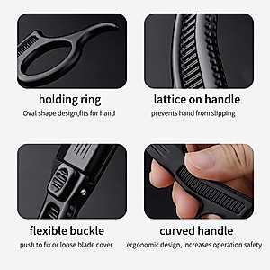 Yintal Men Shaving Straight Razor,Barber Tools Salon Manual Shaver Beard Hair Trimmer razors,Metal Replaceable Blades Clipper Holder (Gold)