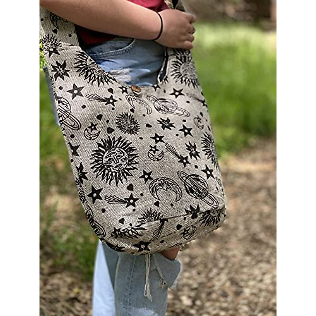 Original Collections Celestial Cross Body Shoulder Bag Purse in Gray