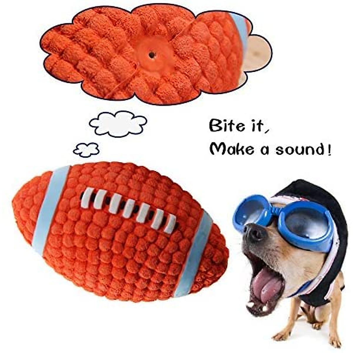 LifeCom Latex Dog Chew-Fetch Ball/Squeaky Dog Rugby/Football for Pet Toy/Floating Ball for Interactive Fetch & Play (Large)