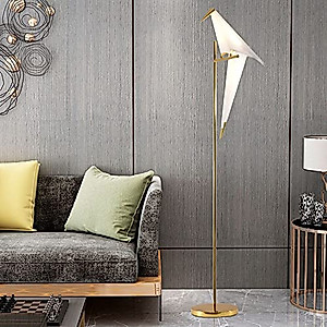 ETKEGHIP Floor Lamp for Living Room Modern ,63" Tall LED Pole Lamps Origami Crane Bird Standing Lamps for Office Kids Room Bedroom Reading Gold