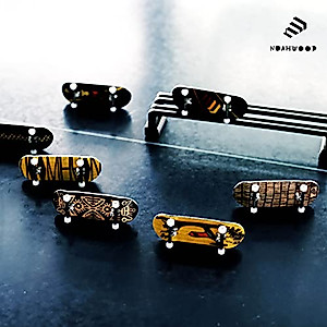 NOAHWOOD Fingerboards Deck (9.5s Short Nose Short Tail) Finger Skateboarding Deck (only deck no truck no wheel) (Black Cat i)