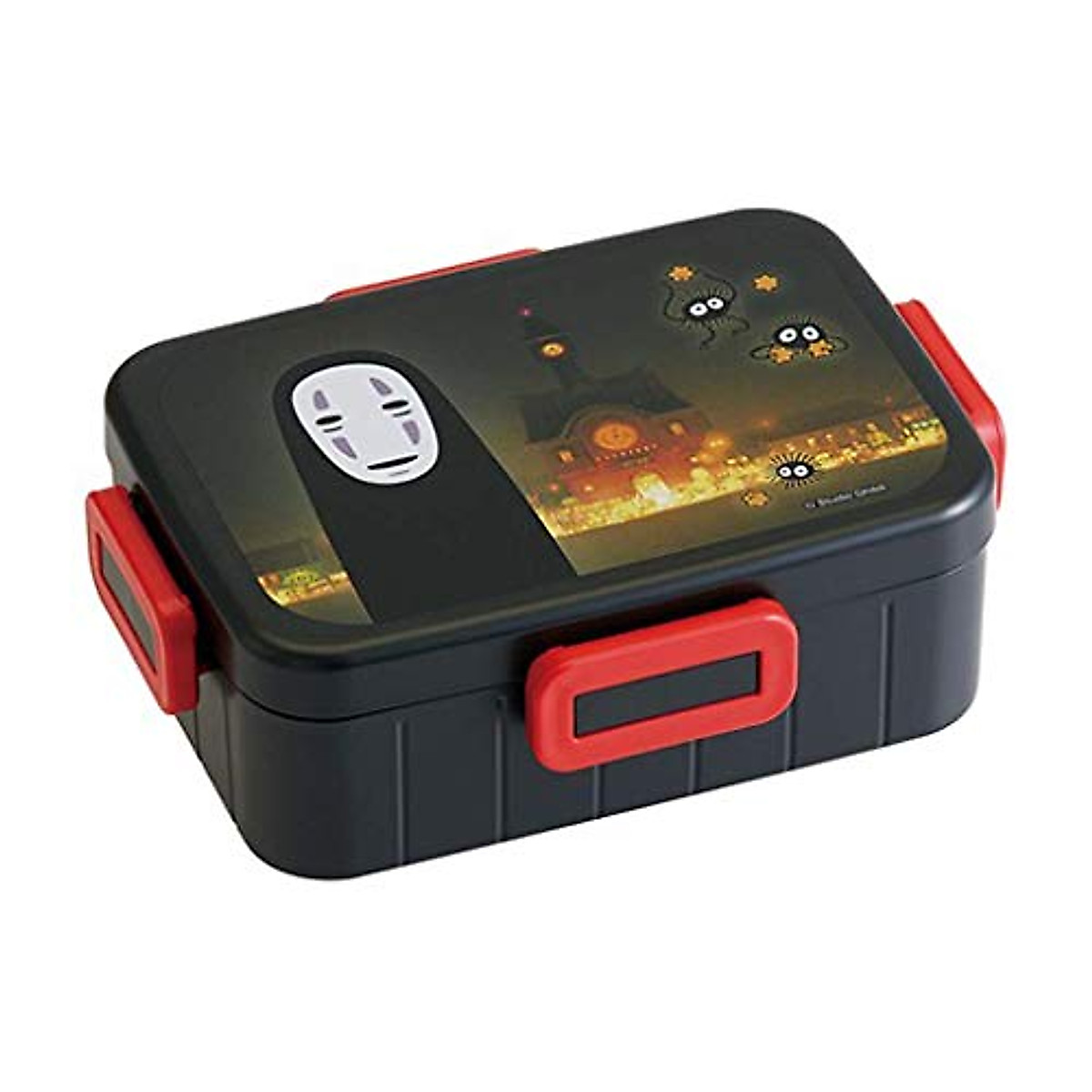 Studio Ghibli Bento Box - Spirited Away - Kaonashi (No Face) - Set of 22oz Japanese Lunch Box with 17 oz Stylish Water Bottle and Spoon/Chopsticks in a noise-free case (Kaonashi Bento, Spoon, Bottle)