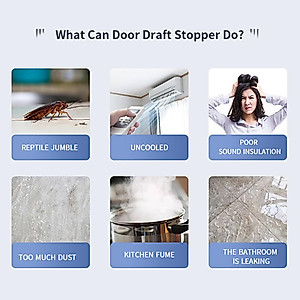 Eweniar Door Draft Stopper for Bottom of Door 39" Cuttable Weather Stripping Blocking Cold Air