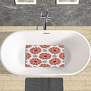 Colorful Blooms Flower Shower Mat Bathtub Mat Non Slip Shower Mats for Showers Anti Slip for Elderly Shower Mat with Suction Cups