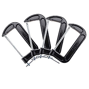 Tysun 4 Pcs 6 Inch C Clamp Set, Up to 6 Inch Jaw Opening, 2-5/8 Inch Throat Depth Heavy Duty C-Clamps for Woodworking Welding and Building