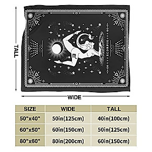 Scorpio Constellation Blanket Zodiac Sign Throw Blanket Astrology Flannel Blanket Birthday Gifts for Women Men 40"X50"