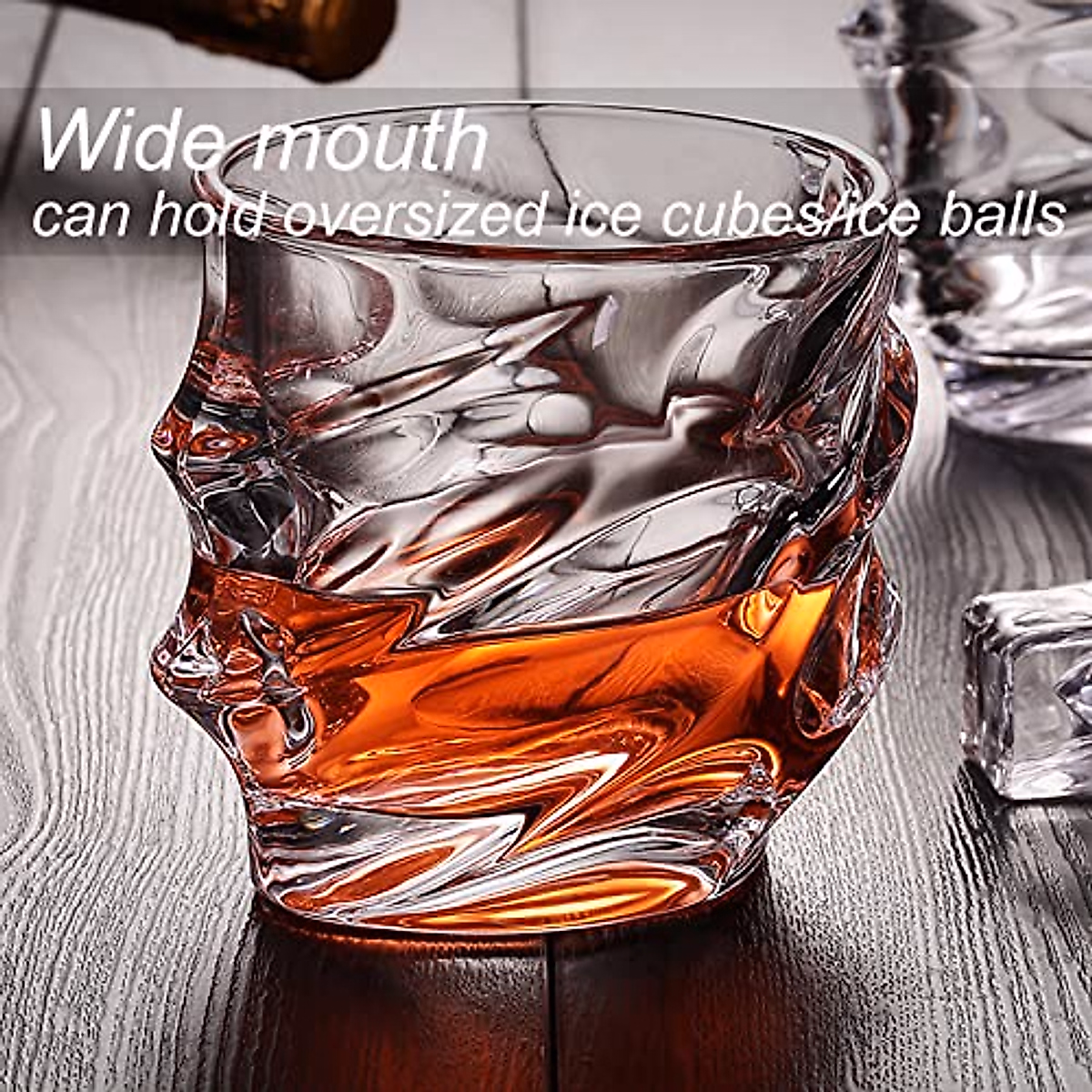 WUWEOT 6 Pack Crystal Whiskey Glasses, Clear Thick Scotch Glasses, 10 Oz Old Fashioned Bourbon Tumblers with Box for Drinking Scotch, Cocktails, Rum, Vodka, Cognac, Liquor