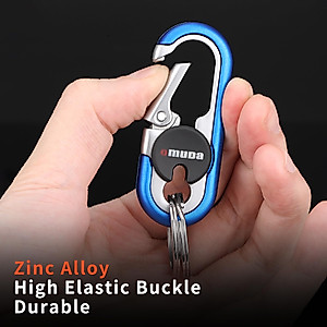 WAPSAT Key Chains Men, 2024 Car Key Chain for Men, Anti-Loss Keychain with Double Keyrings, Quick Release Key Chain (2pcs,Black+Orange)