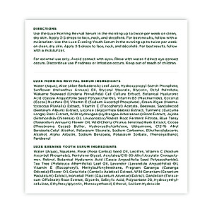 Tree of Life Beauty Luxe Age Defying Serum Combo Pack, Luxe Morning Revival Serum and Luxe Evening Youth Facial Serum, 2 Count x 1 Fl Oz