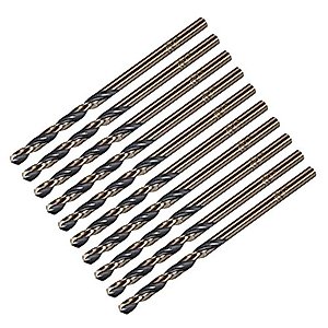 uxcell Reduced Shank Twist Drill Bits 3.2mm High Speed Steel 4341 with 3.2mm Shank 10 Pcs for Stainless Steel Alloy Metal Plastic Wood