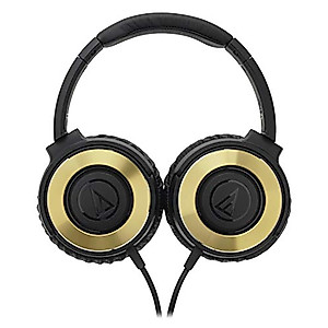 Audio Technica Solid BASS Portable Headphones Deep Bass Black Gold ATH-WS550 BGD
