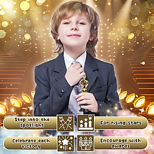 Forest & Twelfth Golden Award Trophies, 6 inch Replica Statues, 6 Pack Realistic Trophy Awards for Birthday Parties, Celebrations, Anniversaries, Giveaways, Sports Awards, and More