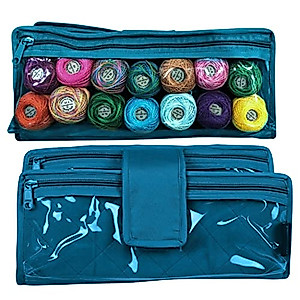 Yazzii Thread Organizer - Portable & Multipurpose - Thread Holder Organizer for Spools, Embroidery Floss, Sewing Supplies - Perfect for Classes, Groups, Travel & Retreats-Aqua