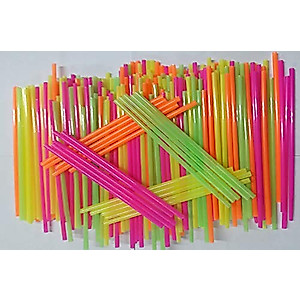Wow Plastic Disposable Plastic Drinking Straws - 250 count (neon) (Neon).
