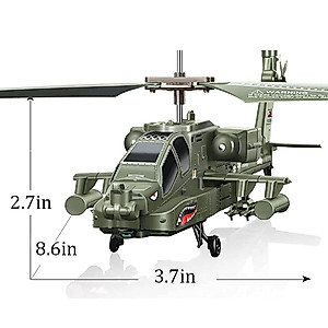 HEBXMF RC Helicopter 2.4GHZ Remote Control Plane, Apache Military Fighter Model, Anti-Drop RC Airplane Dual Motor RC Aircraft Beginner Indoor RC Drone Children's Toy Gift