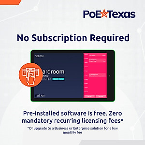 PoE Texas 10" Touchscreen Meeting Room Scheduler Tablet with Highly Visible LED Ring - Plug & Play PoE Office Conference Room Scheduler - Digital Display Syncs with Existing Business Calendar