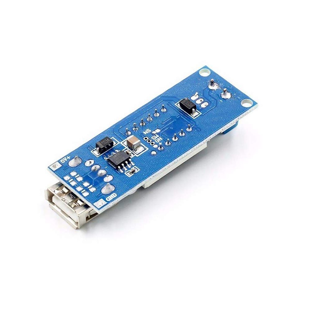 DAOKI 2 Pack DC-DC Buck Voltage Converter 6.5-40V to 5V 2A Step-Down USB Output Voltmeter Module Low Power Transformer with LED Display, 24AWG Wire