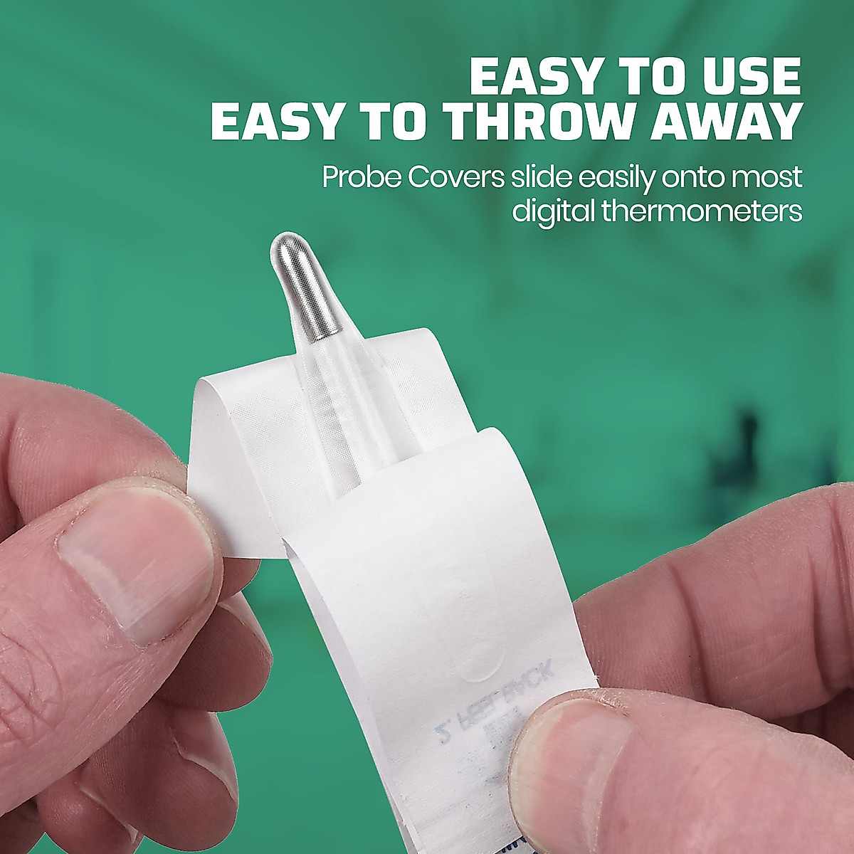 Thermometer Probe Covers - Pack of 200 | Universal and Disposable Probe Cover Box for Digital Thermometer for Accurate Sanitary Oral, Rectal and Underarm Digital and Glass Thermometers Reading