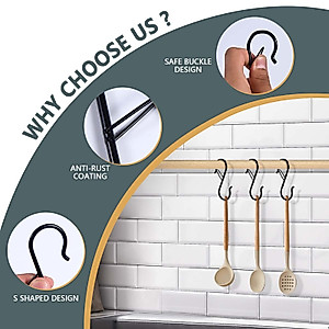 WSSROGY 35 Pcs S Hooks Hangers with Safety Buckle 3.6 inch Closet Hooks Fence Hooks for Hanging Plants, Kitchenware