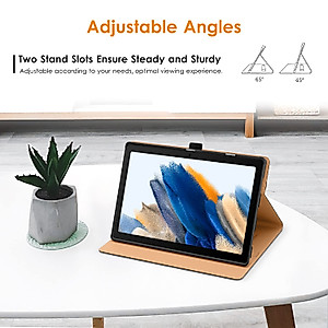 DTTO for Samsung Galaxy Tab A8 10.5 Inch Case 2022, Premium Leather Business Folio Stand Cover with Built-in Hand Strap for Galaxy Tab A8 10.5" 2022 Model [SM-X200/X205/X207], Black