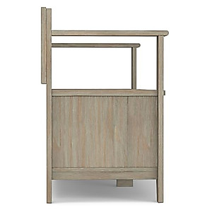 SIMPLIHOME Amherst SOLID WOOD 48 inch Wide Entryway Storage Bench with Safety Hinge, Multifunctional Transitional in Distressed Grey